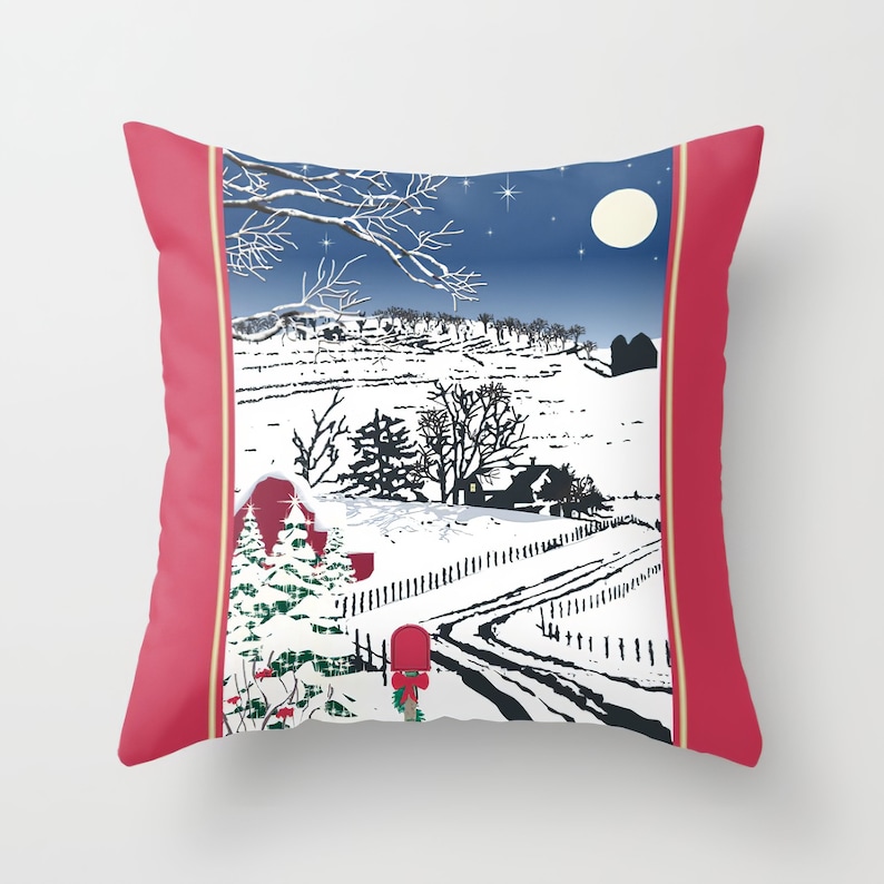 TEN Christmas Cards Winter Farm Scene Country Christmas - Etsy