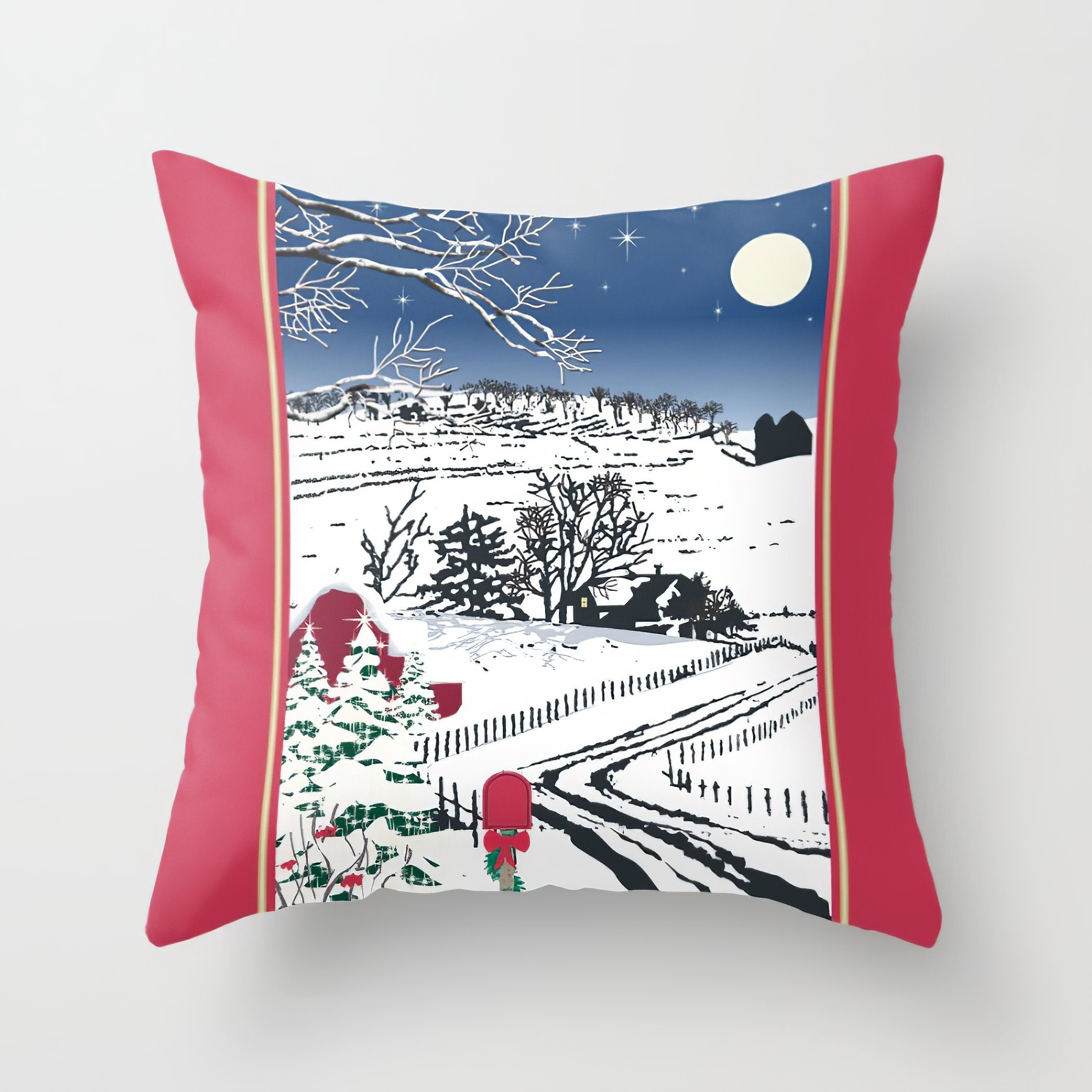 TEN Christmas Cards, Winter Farm Scene, Country Christmas Original ...