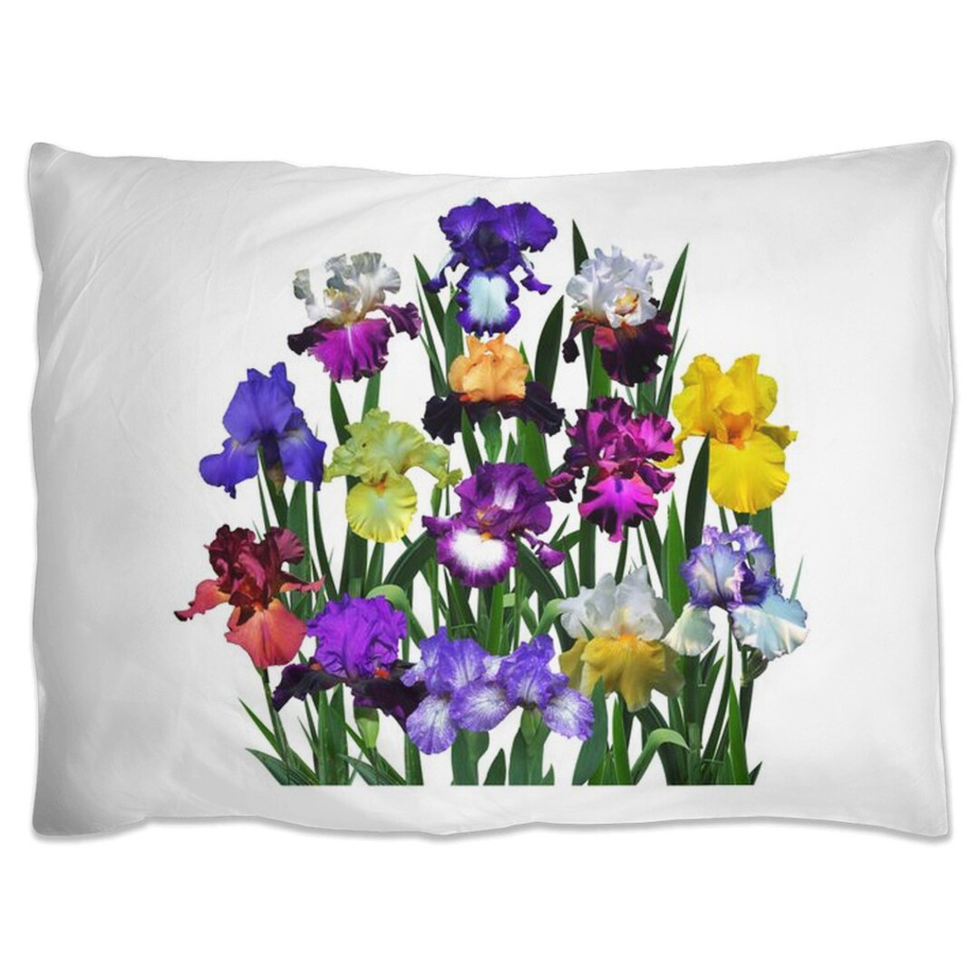 Iris Garden Pillow Sham, German Bearded Iris, Floral Bedroom Decor - Etsy