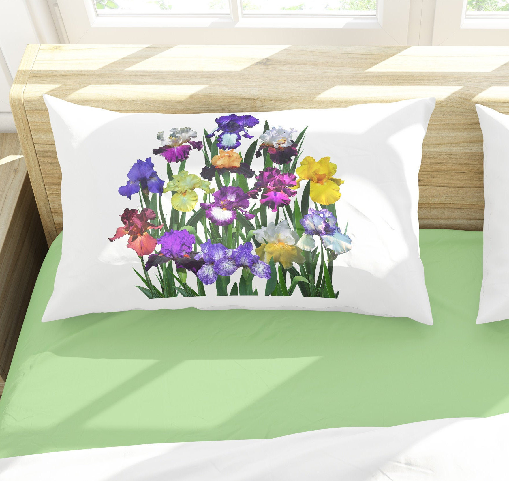 Floral Iris Garden Comforter, Bedroom Bedding Decor - Etsy
