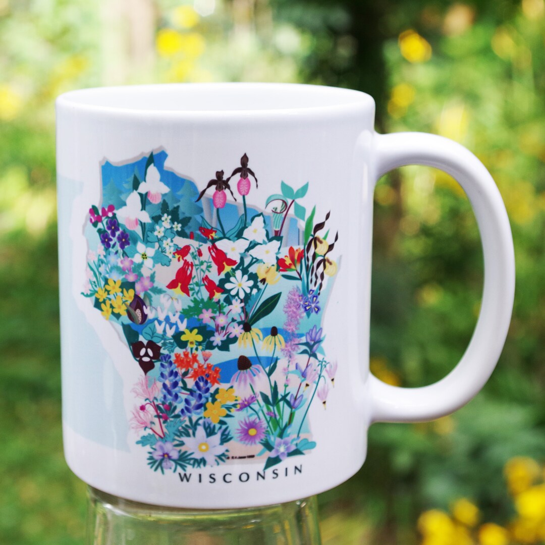 Wisconsin Wildflowers Ceramic Mug, All Occasion Gift for Anyone, 11 ...