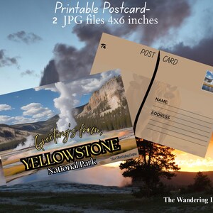 Yellowstone National Park Digital Postcard/instant Download/printable ...