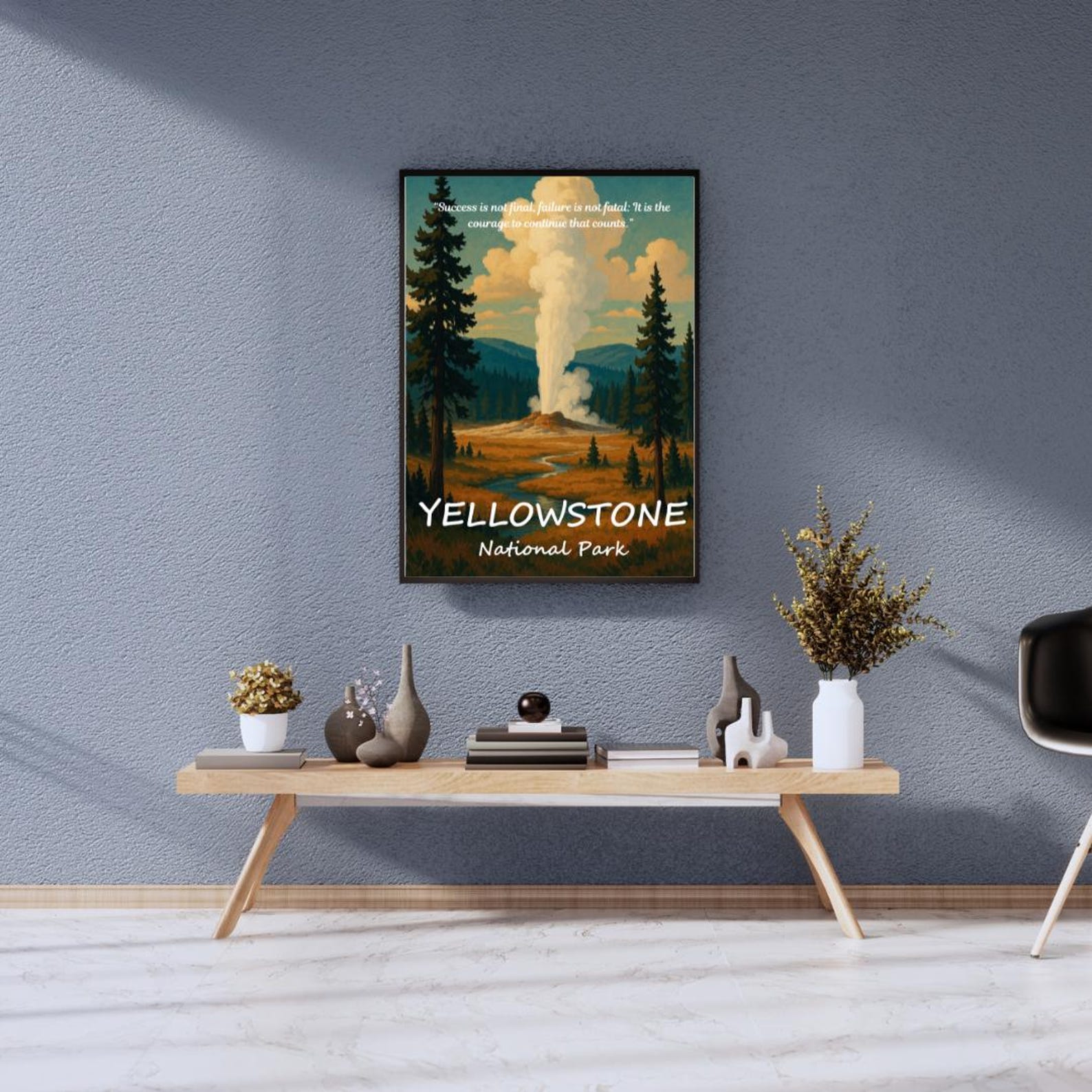 Yellowstone National Park Wall Art Printable – Inspirational Quote ...