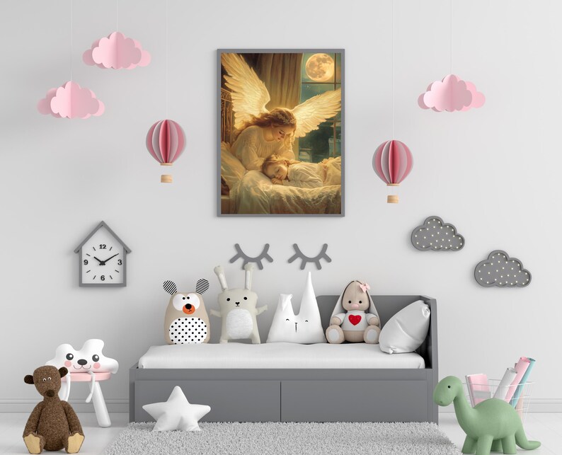 Guardian Angel Art Print | Baby Nursery Decor (digital Download) - Etsy