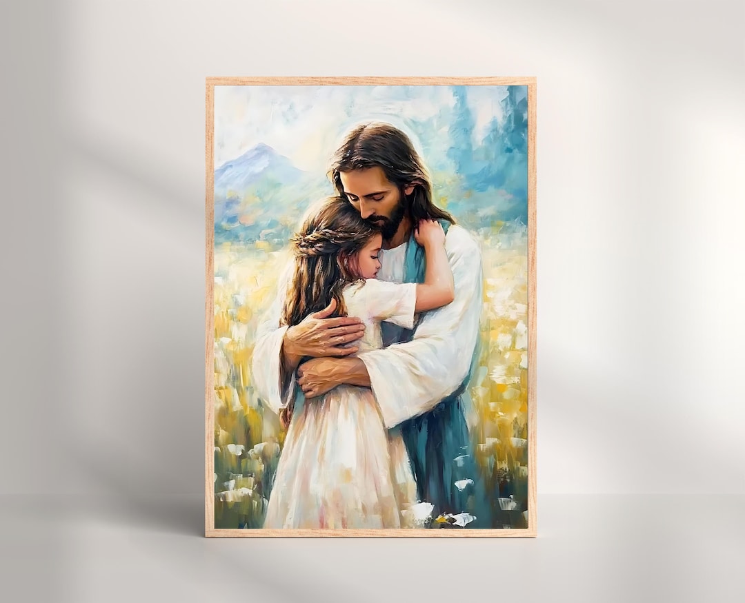Jesus Hugging Child Print: Christian Art, Spiritual Gift (digital ...