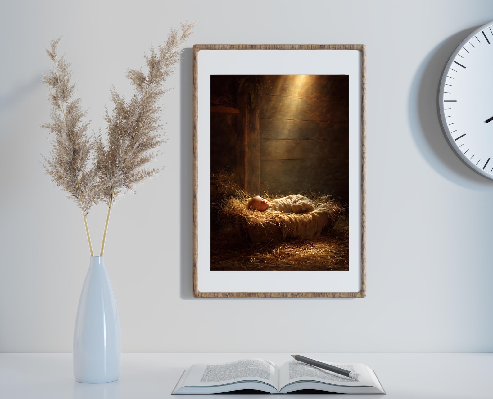 Baby Jesus Nativity Scene Printable: Christian Christmas Decor (digital ...