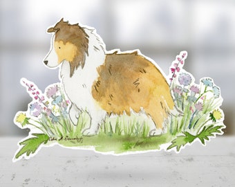 Sheltie Vinyl Sticker Rough Collie I Shetland Sheepdog - Etsy