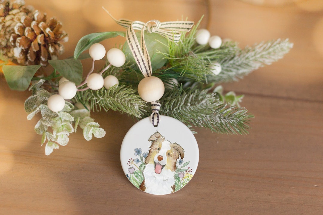 Red Merle Aussie Ornament, Aussie Gifts, Aussie Christmas, Name ...
