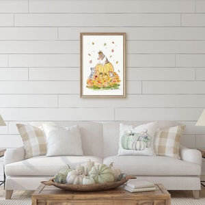 Sheltie Art Fall Dog Decor Fall Pumpkin Patch Print Dog - Etsy