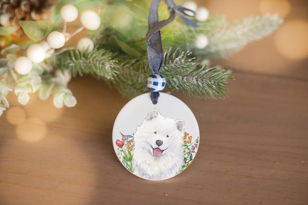 Samoyed Ornament, Samoyed Gift, Samoyed Christmas, Dog Name Ornament ...