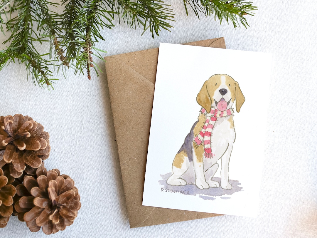 Beagle Christmas Card, Beagle Holiday Card, Beagle Lover Gift, Beagle ...