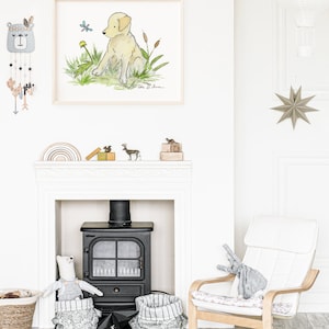 Puppy Nursery Art, Yellow Lab Print, Yellow Lab Art, Labrador Art ...