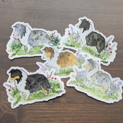 Sheltie Sticker Set Shetland Sheepdog Stickers Dog - Etsy