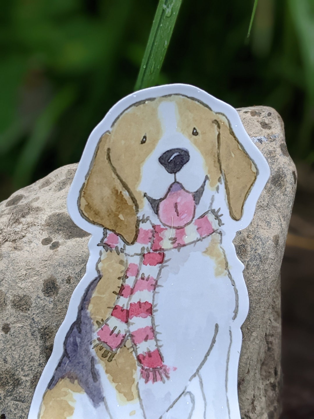 Beagle Vinyl Sticker, Car Decal, Beagle Gift, Holiday Beagle, Stocking ...