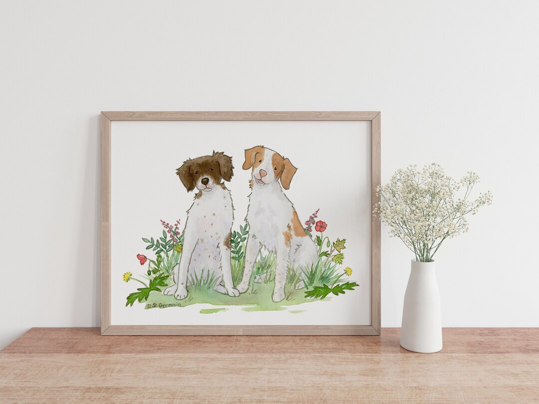 Brittany Spaniel Art, Brittany Spaniel Gift, Dog Lover Gift, Brittany ...
