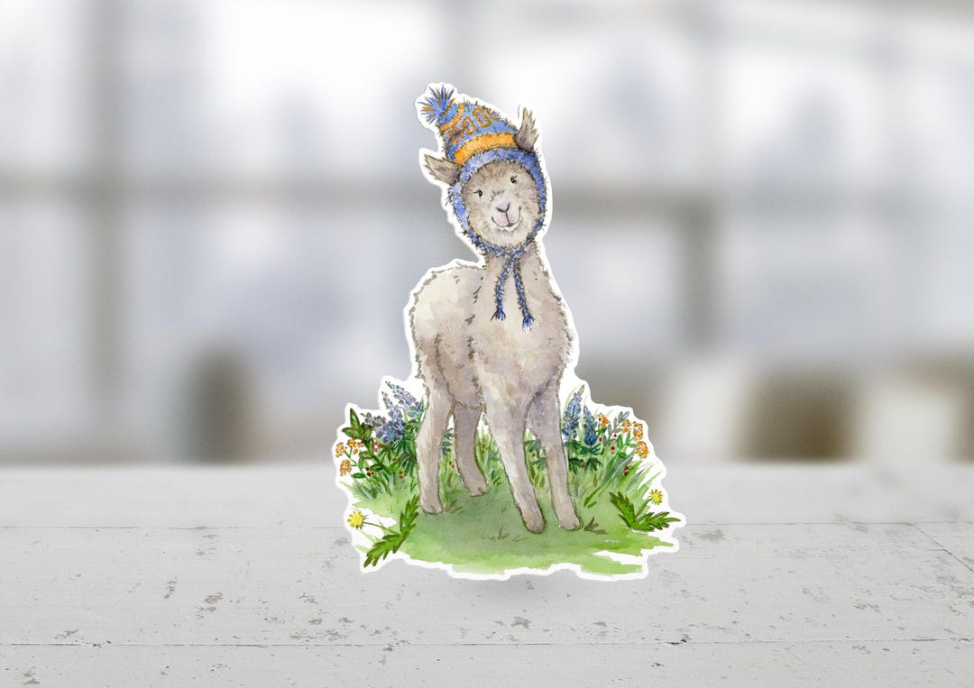 Alpaca Sticker, Cute Alpaca Sticker, Alpaca Lover Gift, Watercolor ...