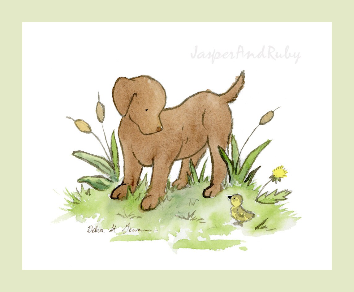 Chocolate Lab Print Chocolate Lab Art Labrador Art Nursery | Etsy