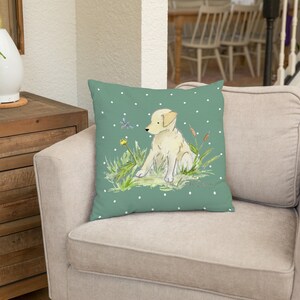 Yellow Lab Throw Pillow Case, Labrador Decorative Pillow Case, 18x18 ...