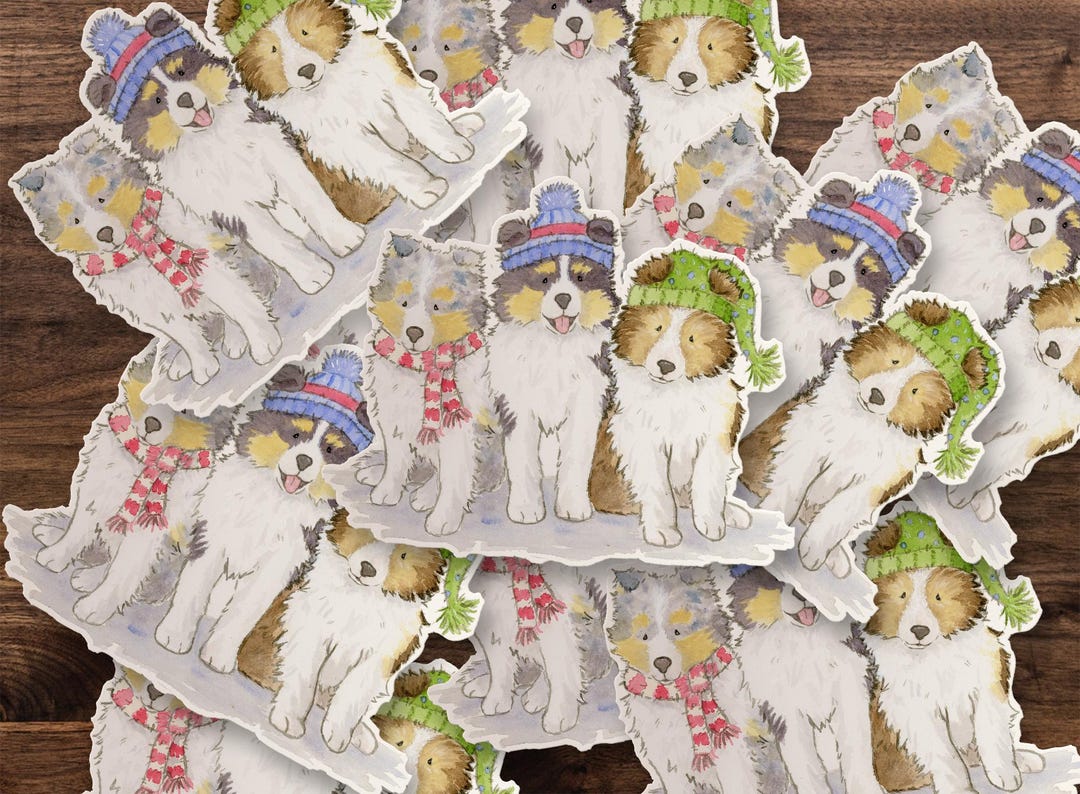 Holiday Shelties Sticker, Shetland Sheepdog Sticker, Sheltie Car Decal ...