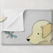 Yellow Lab Baby Blanket, Soft Minky Blanket, Fleece Blanket, Labrador ...