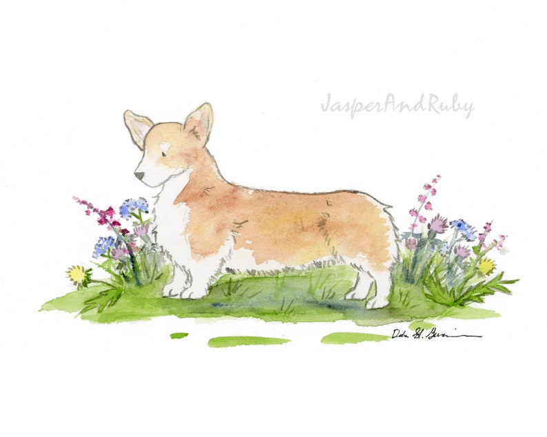 Welsh Corgi Art Corgi Print Corgi Watercolor Corgi | Etsy