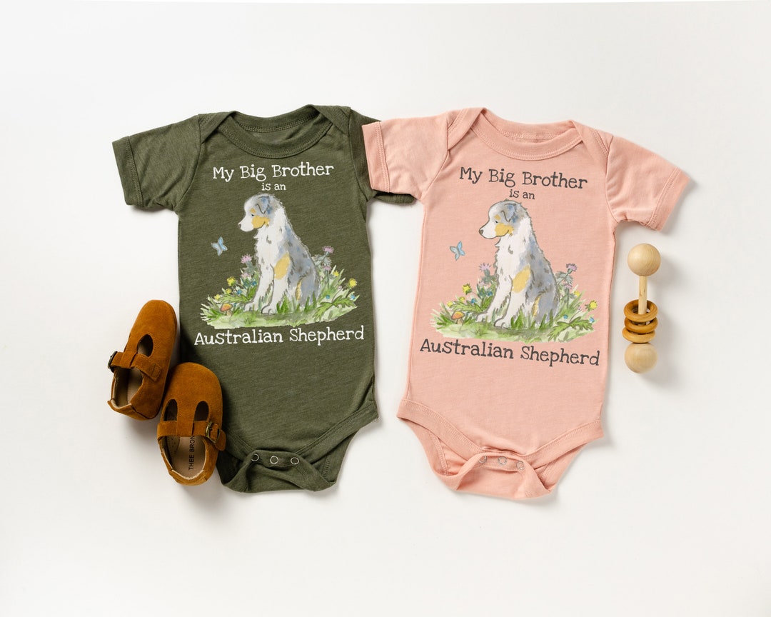 Aussie Baby Bodysuit, Cute Aussie, Blue Merle Australian Shepherd ...