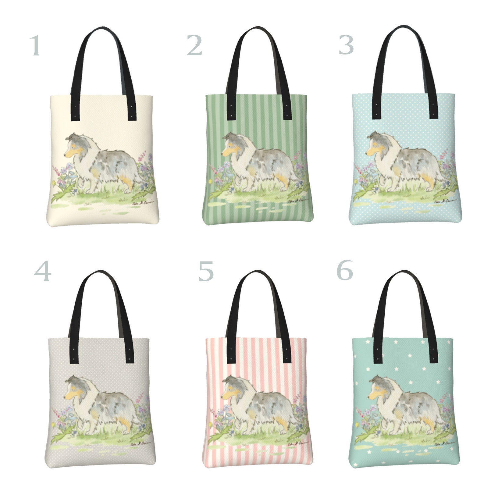 Sheltie Tote Bag Dog Tote Lined Tote Dog Purse Shetland | Etsy