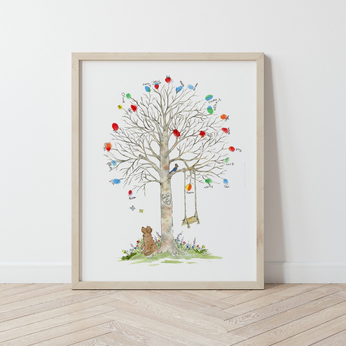 Fingerprint Tree Printable Teacher Gift Guestbook Baby - Etsy