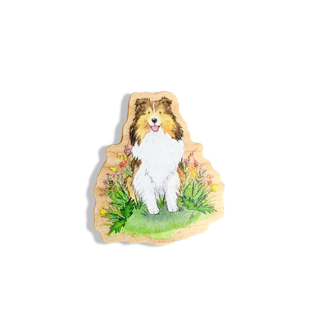 Wooden Sheltie Pin, Shetland Sheepdog Gift, Sheltie Lover Gift, Sable ...