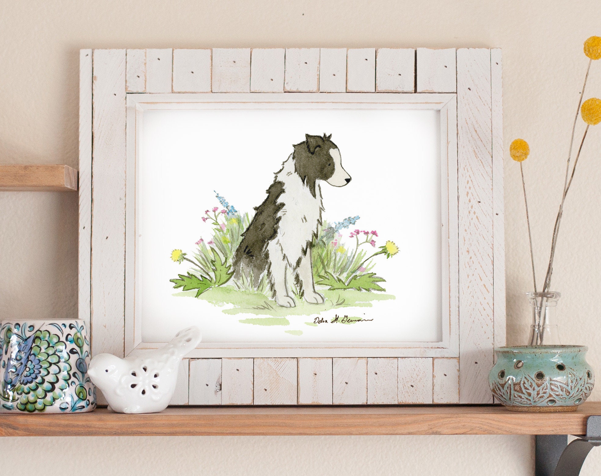 Border Collie Art Border Collie Print Border Collie Gift | Etsy