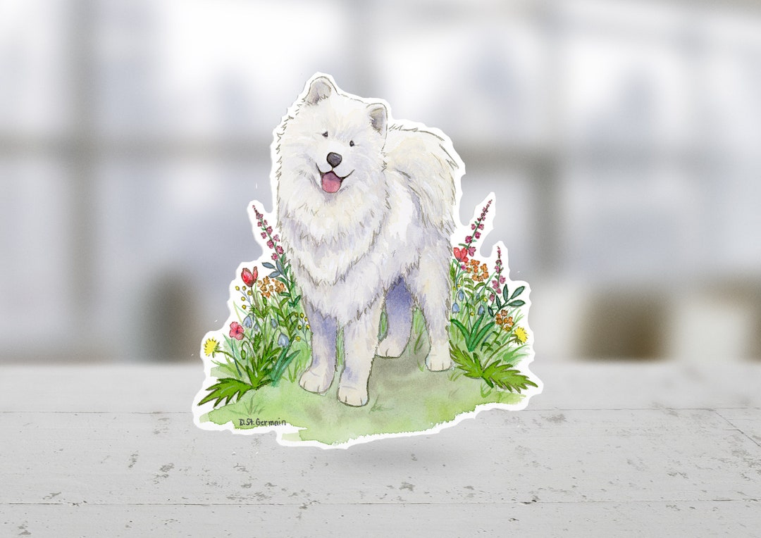 Samoyed Vinyl Sticker, Samoyed Car Decal, Samoyed Gift, Laptop Sticker ...