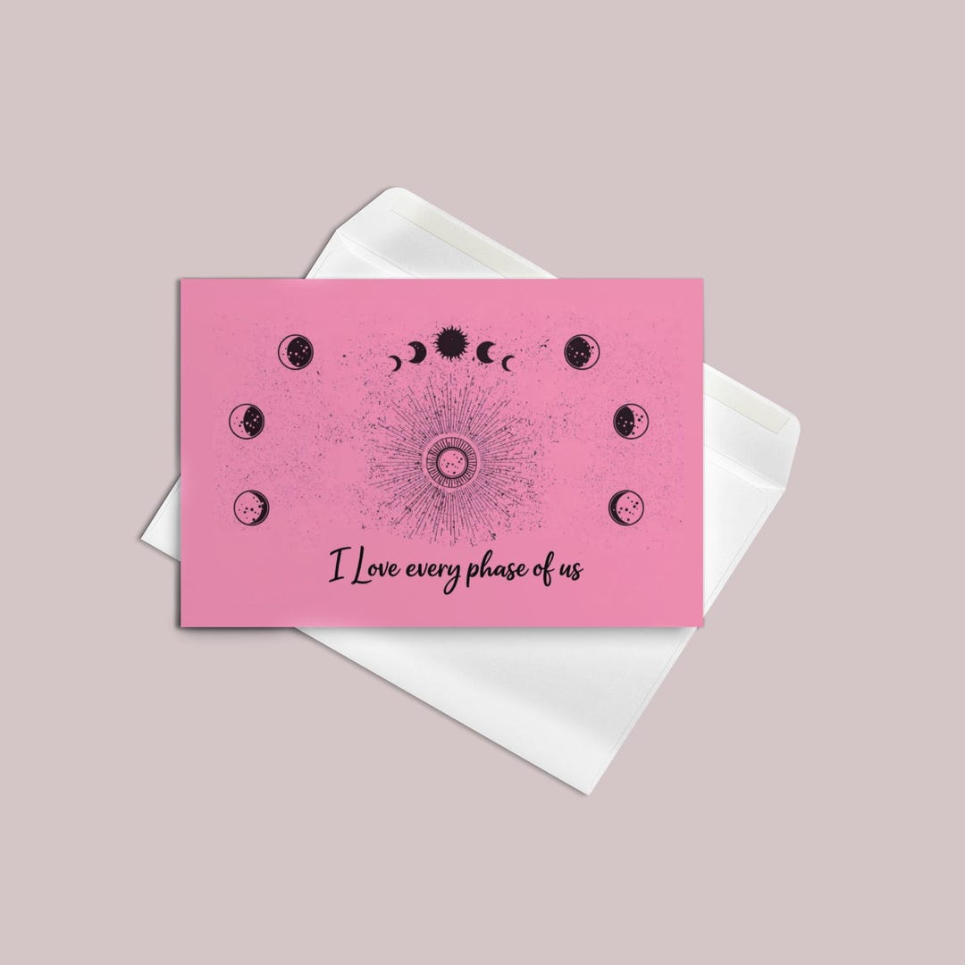 Moon Phase Love Card Printable | I Love Every Phase of Us Celestial ...