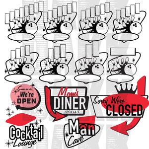 Retro Signs Kit PNG and SVG Files - Etsy