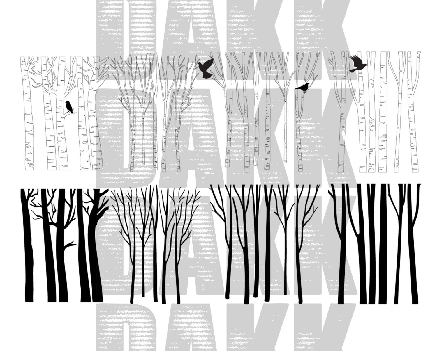 Birch Tree SVG and PNG Files - Etsy