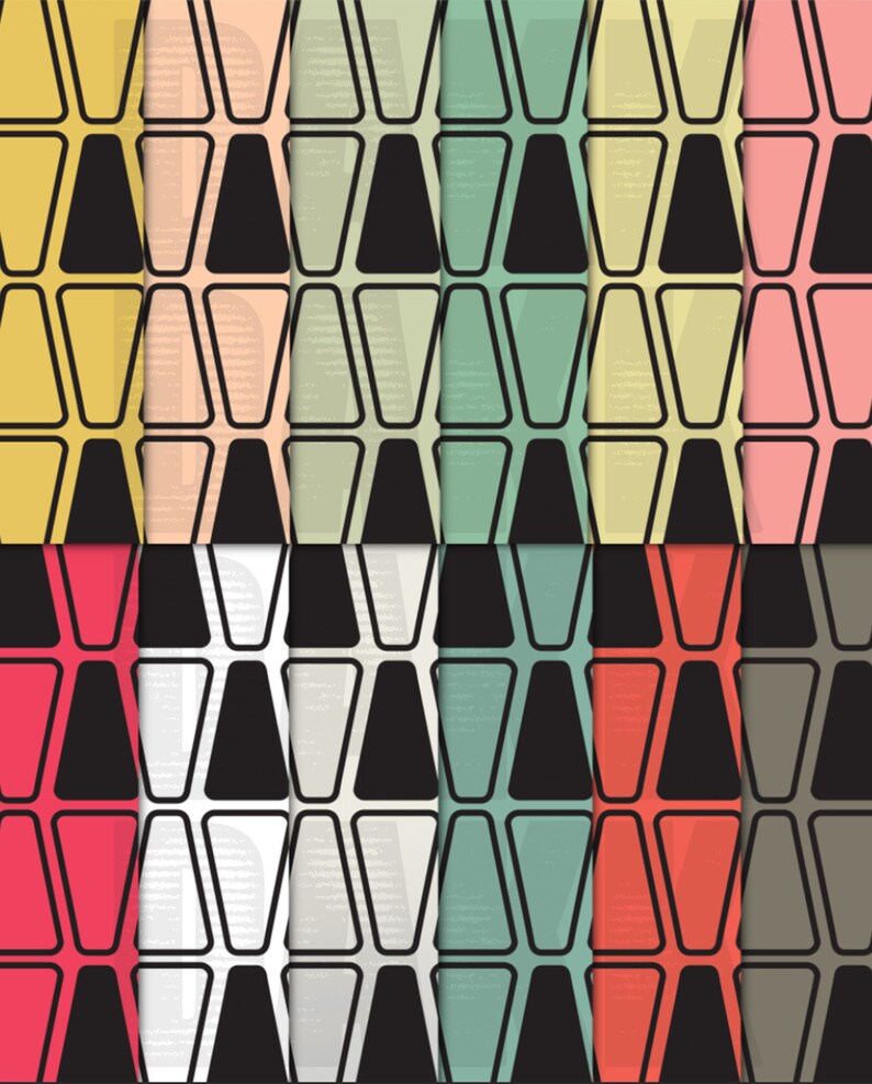 Retro Mid Century Background PNG and JPG Design Paper Files - Etsy