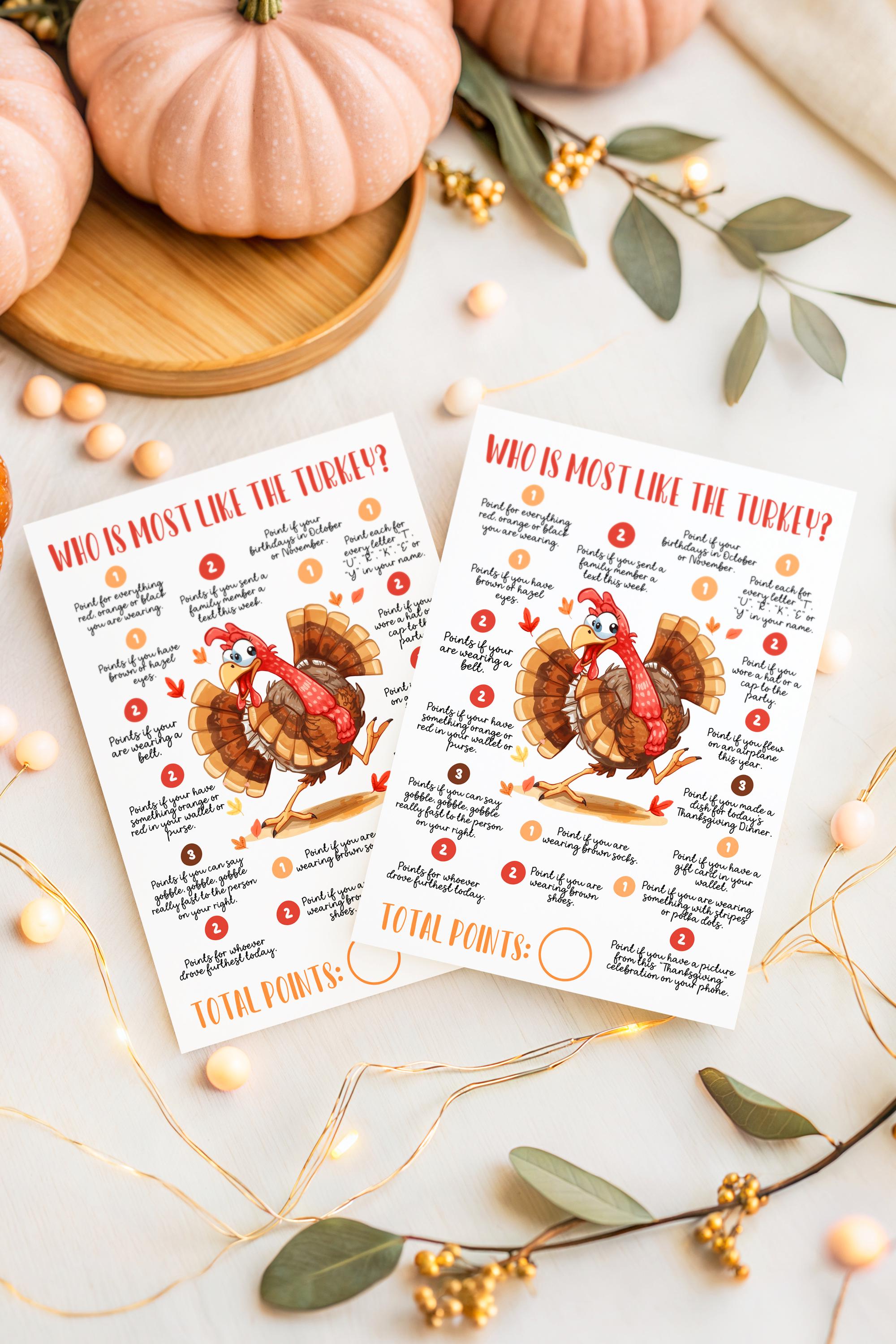 Thanksgiving Trivia Game Template, Family Thanksgiving Game, Dinner ...