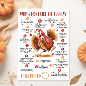 Thanksgiving Trivia Game Template, Family Thanksgiving Game, Dinner ...