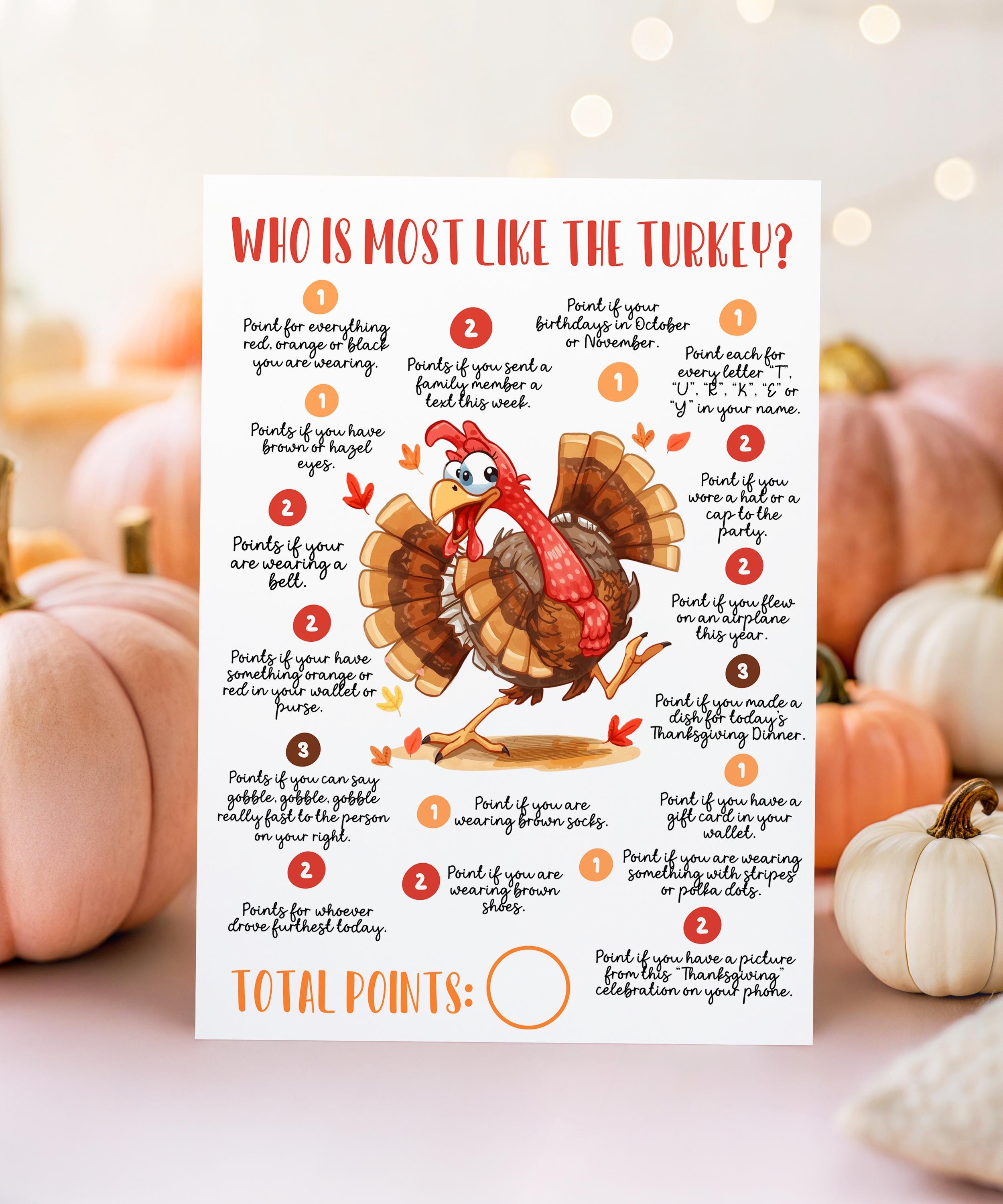 Thanksgiving Trivia Game Template, Family Thanksgiving Game, Dinner ...