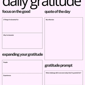 Gratitude Journal Printable | Daily Reflection Worksheet PDF - Etsy