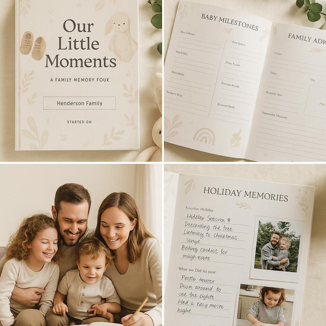Family Memory Book | Printable Baby & Kids Milestone Journal ...