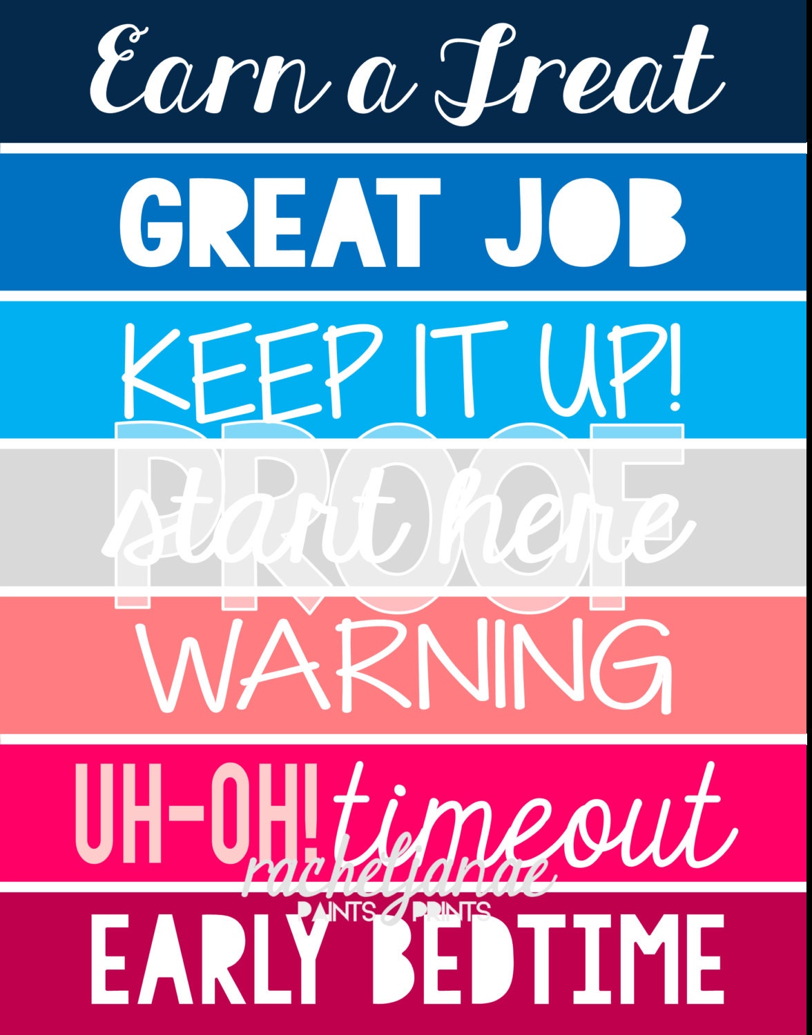 Printable Behavior Chart Boy & Girl Pink and Blue Double Ombre 4 ...