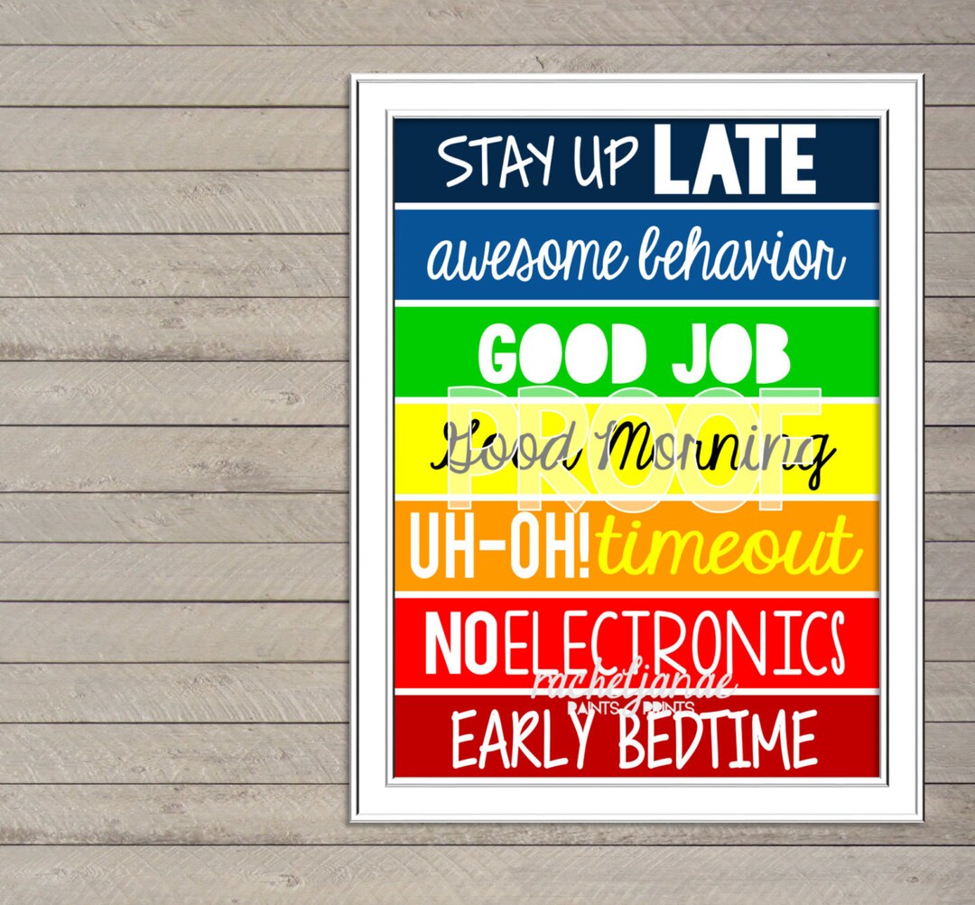 Printable Behavior Chart Rainbow 2 Options - Etsy