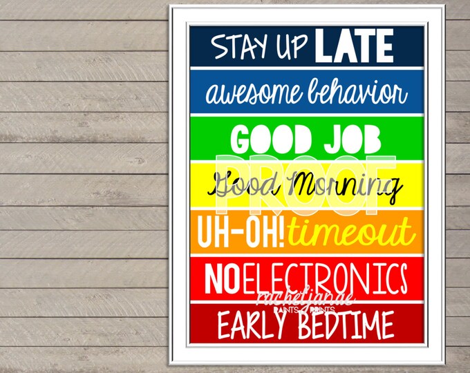 Printable Behavior Chart - Rainbow - 2 Options - Etsy