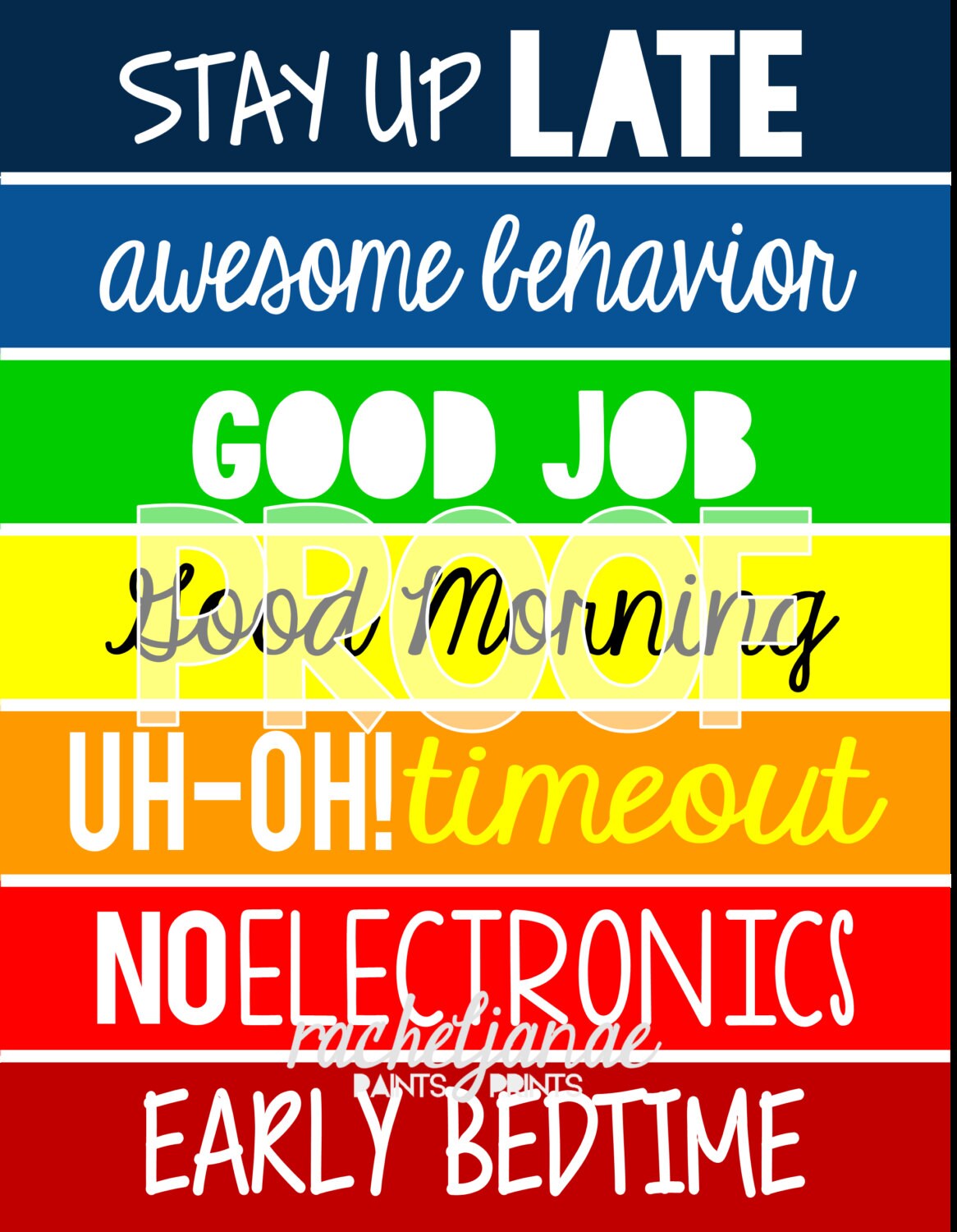 Printable Behavior Chart Rainbow 2 Options - Etsy