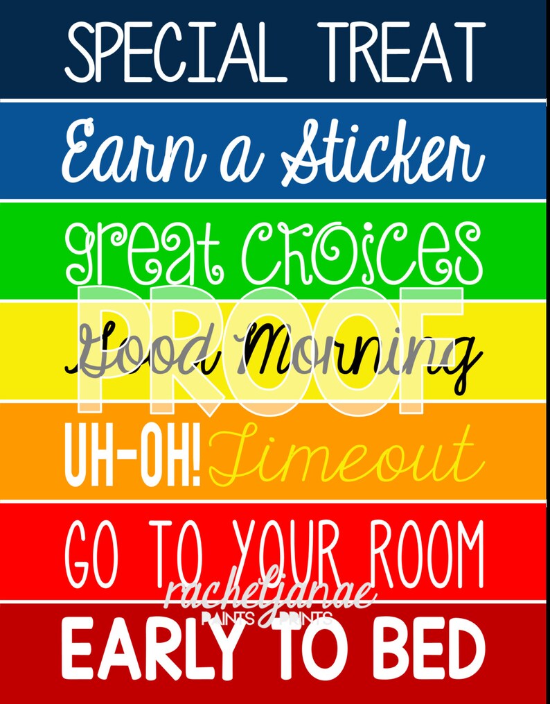 Printable Behavior Chart Rainbow 2 Options - Etsy