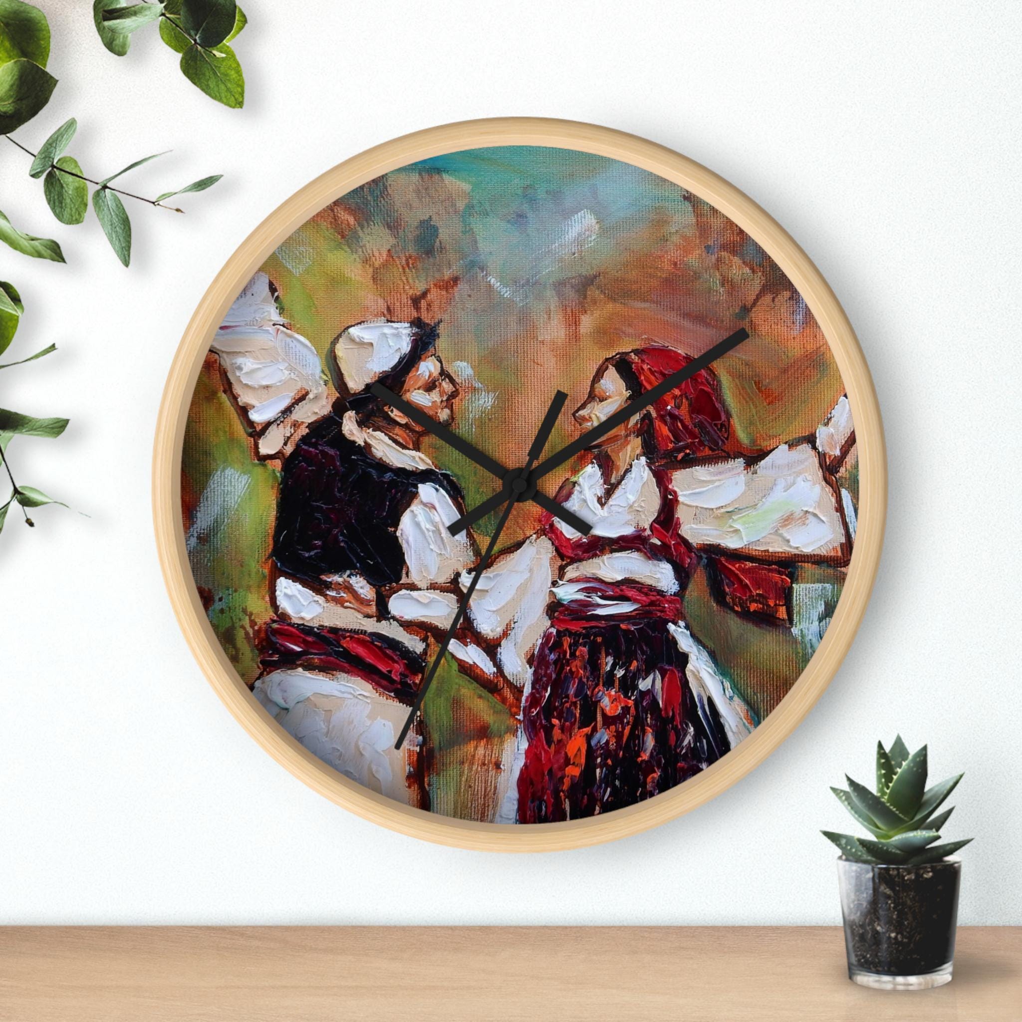 Albanian Folk Dance Wall Clock | Traditional Albanian Couple Art ...