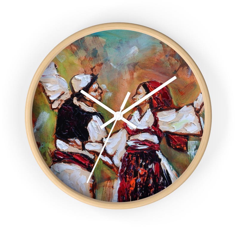 Albanian Folk Dance Wall Clock | Traditional Albanian Couple Art ...