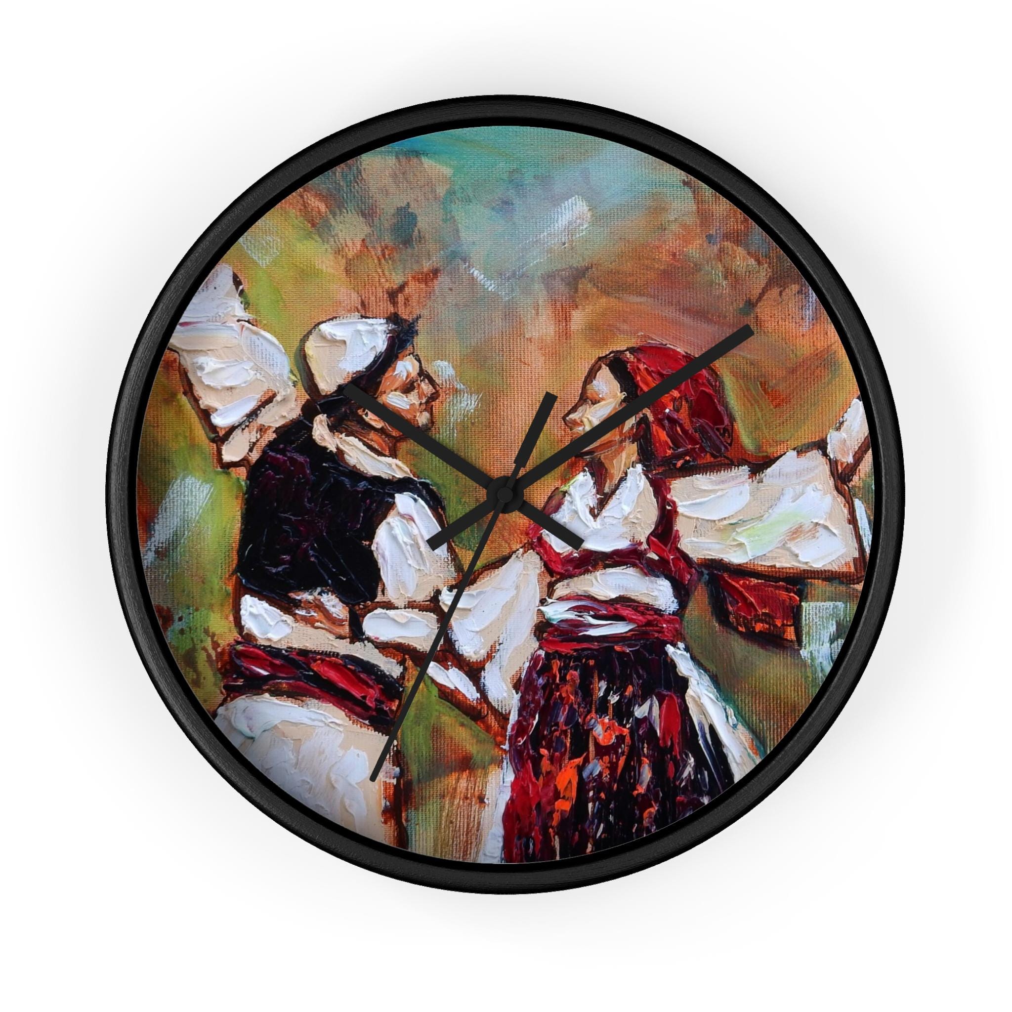 Albanian Folk Dance Wall Clock | Traditional Albanian Couple Art ...