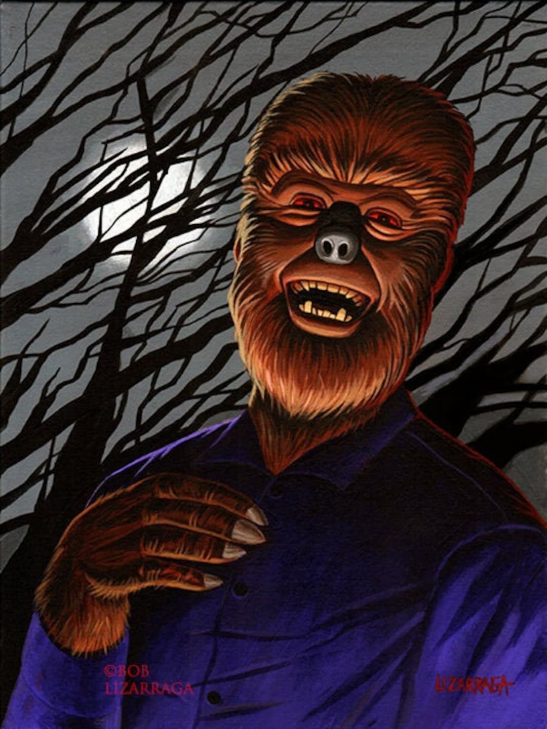 The Laughing Wolfman 9x12 Print - Etsy