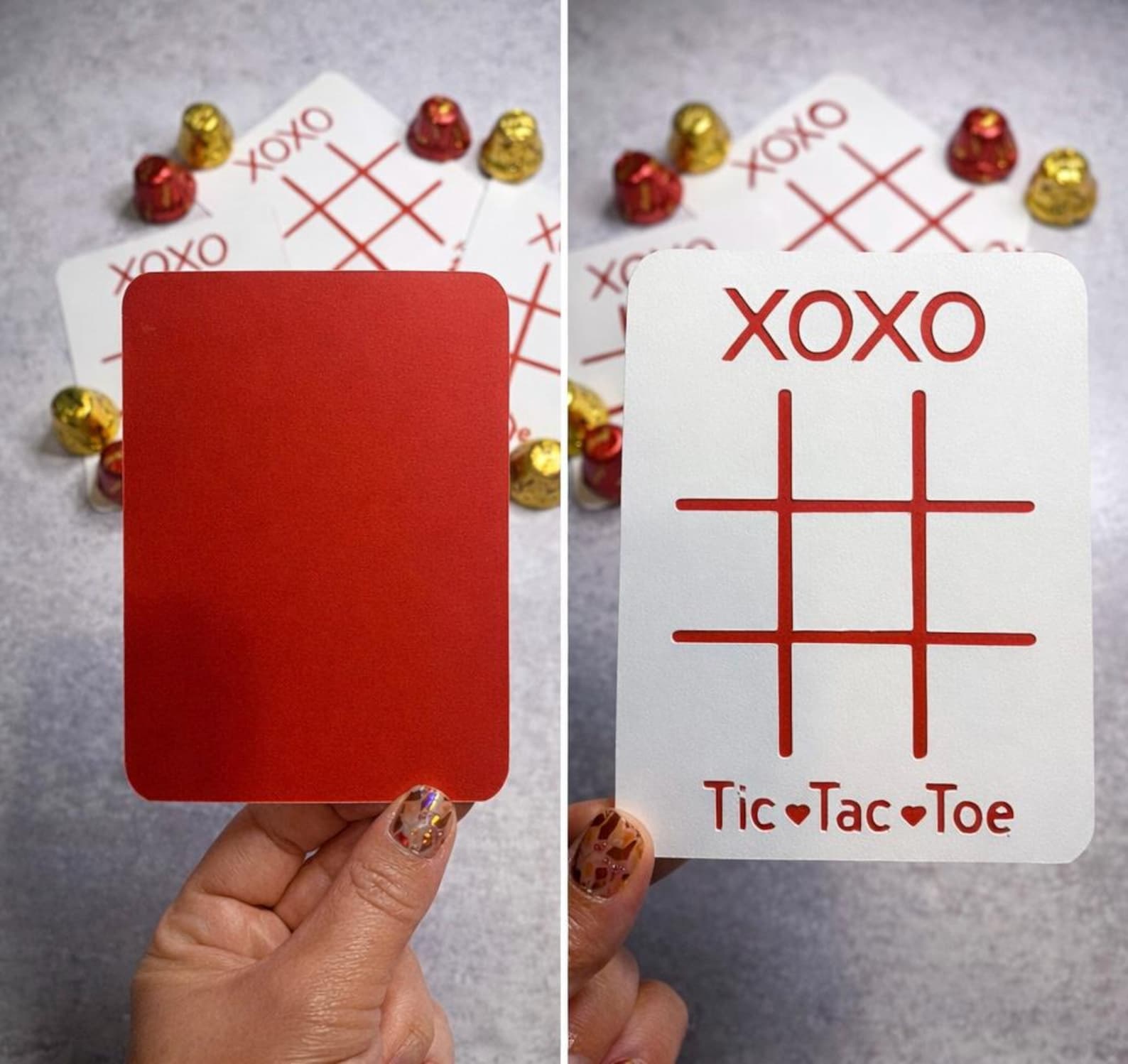 XOXO Tic-tac-toe Valentine Game- Candy Tic-tac-toe Cards (pack of 12 ...